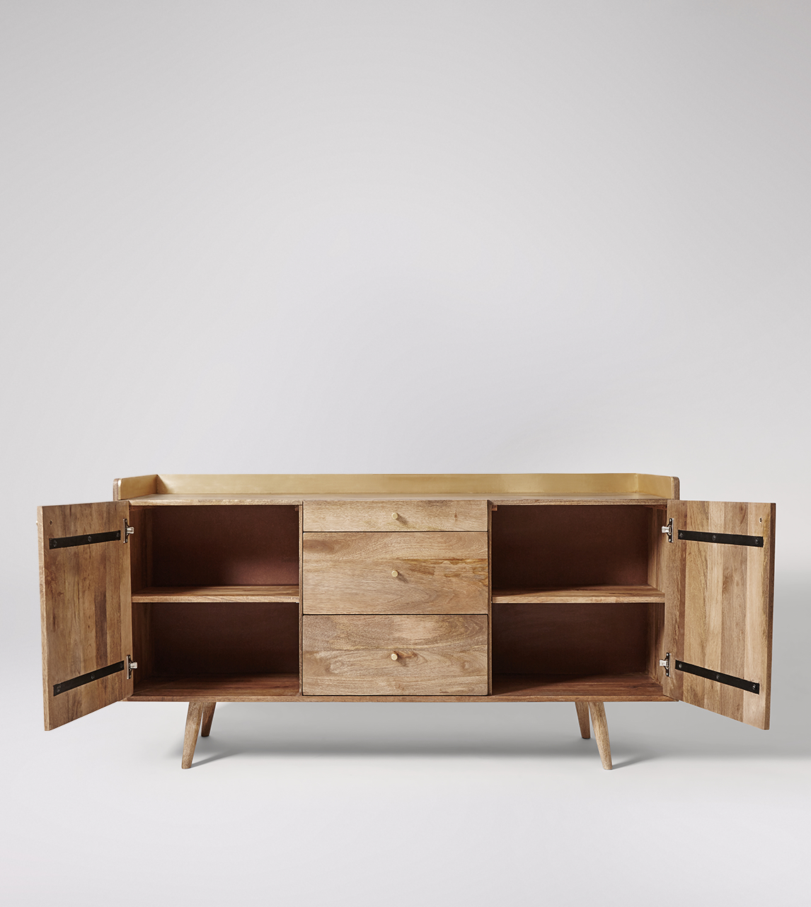 Fresco Sideboard in Brass & Mango Wood | Swoon