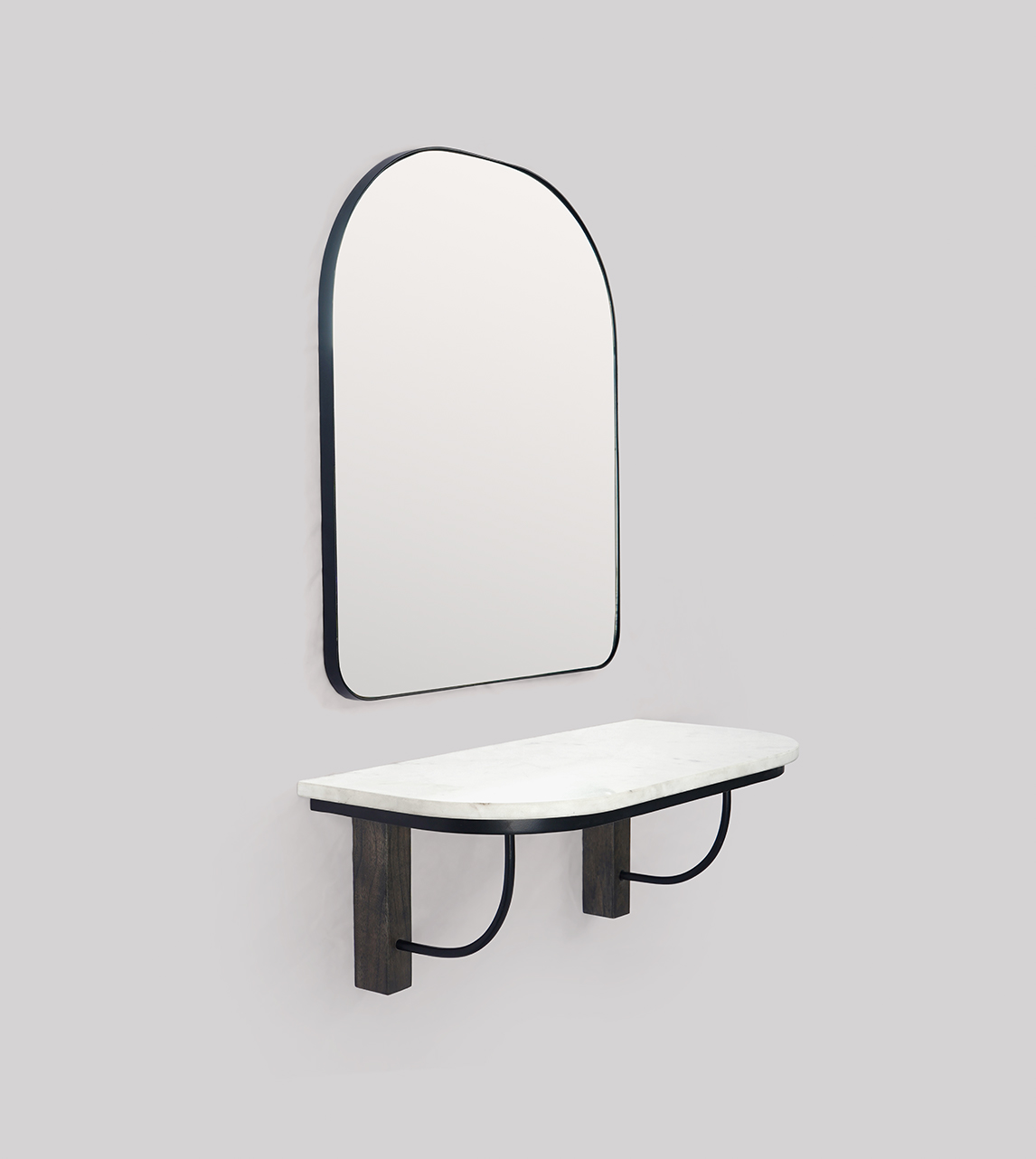 Harpenden Small Floating Dressing Table in White Marble, Tobacco ...