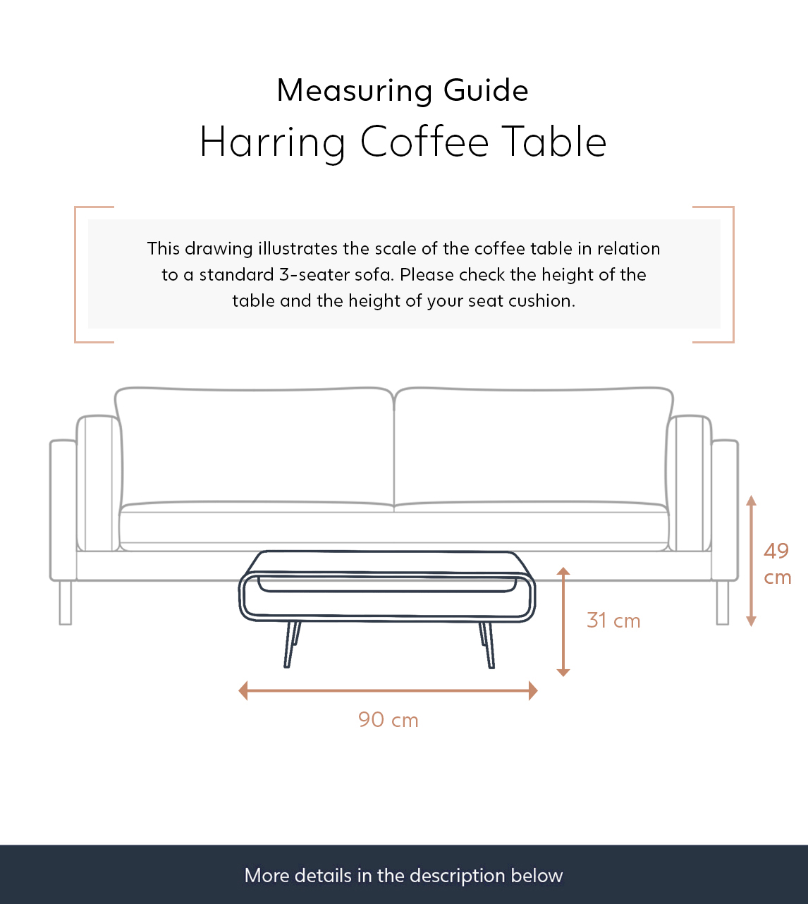 Harring Scandi Coffee Table in Dark Brown Acacia & Brass | Swoon