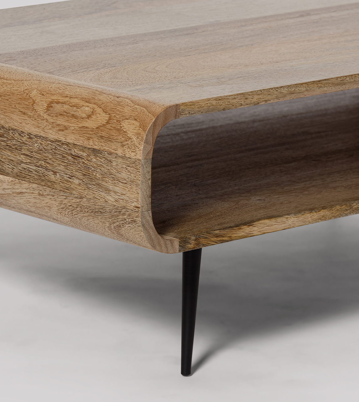 Harring Scandi Coffee Table in Natural Mango Wood & Matt Black | Swoon