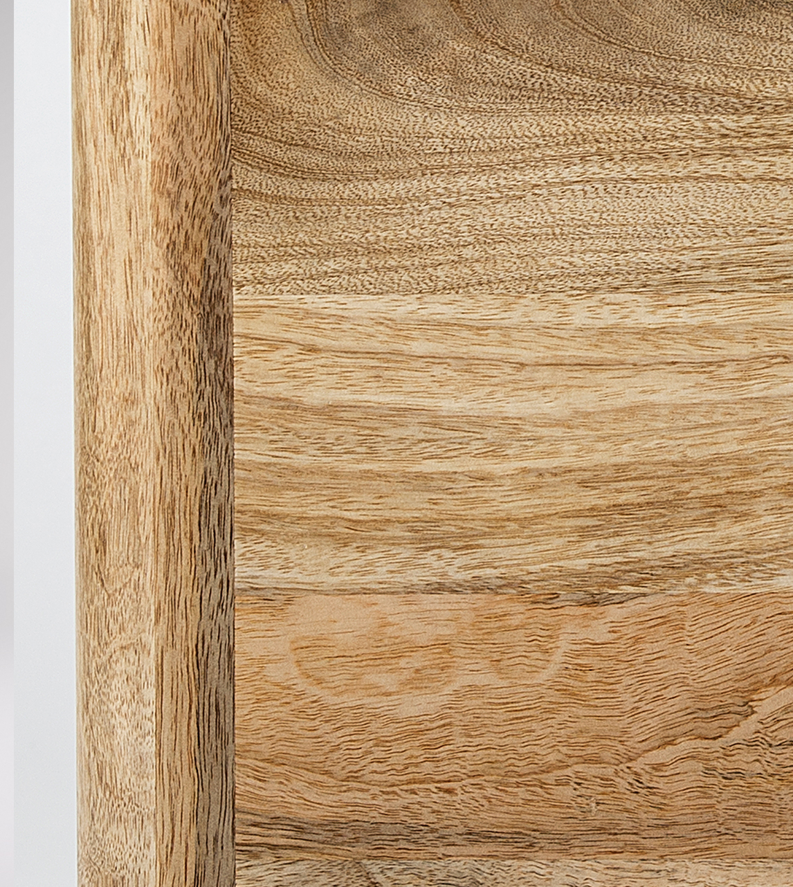 Harring TV Stand in Black Steel & Natural Mango Wood | Swoon