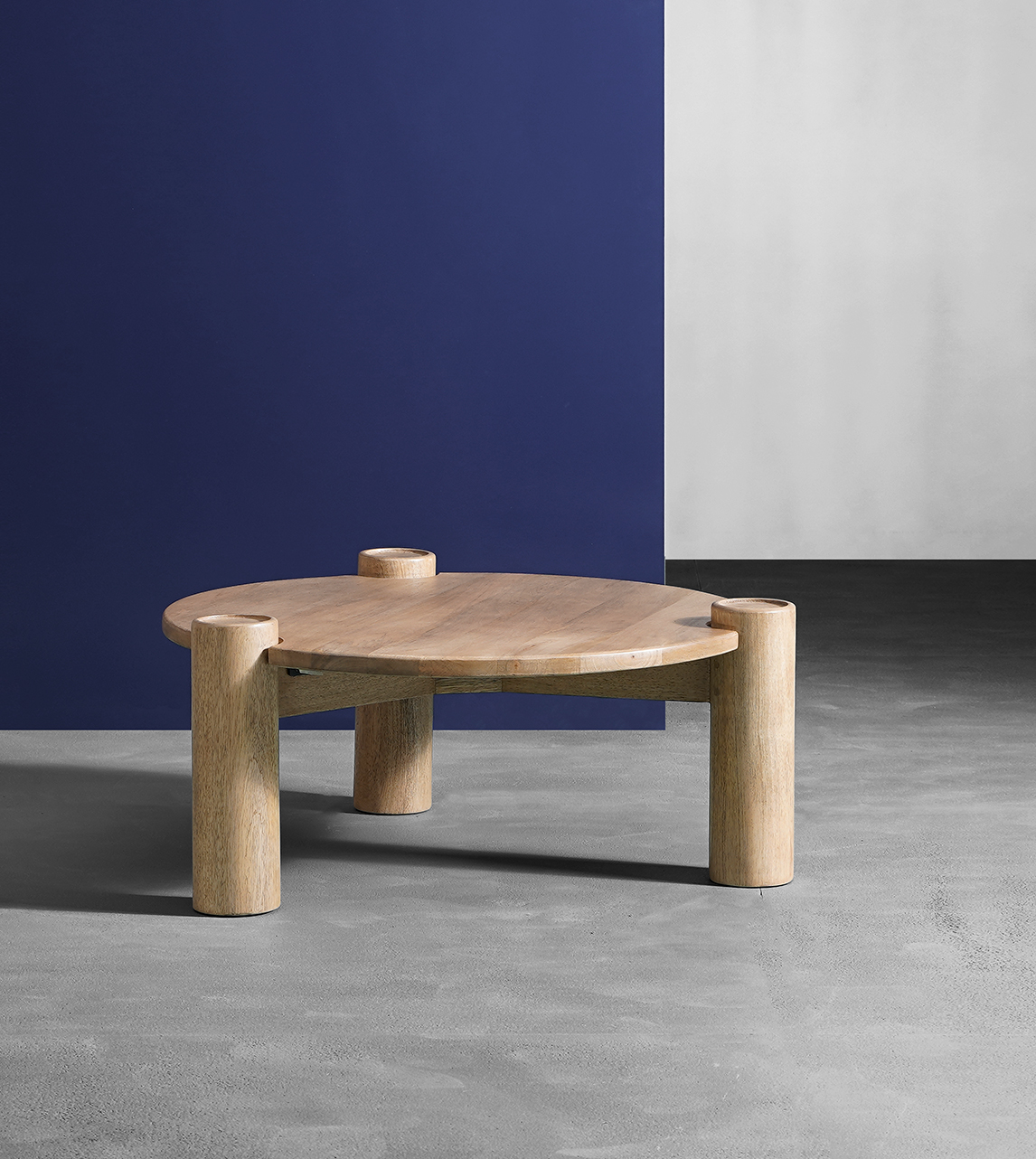 Irwell Maximalist Coffee Table in Natural Oak-Stained Mango Wood | Swoon