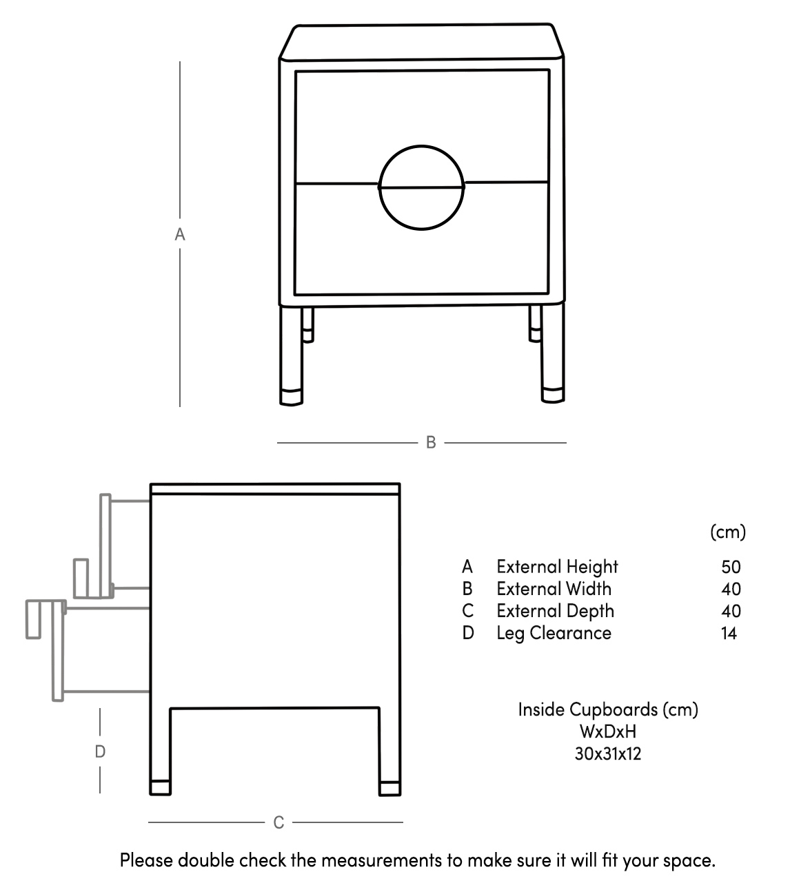 Jackson Contemporary Bedside Table in Light Brown Mango Wood & Brass ...