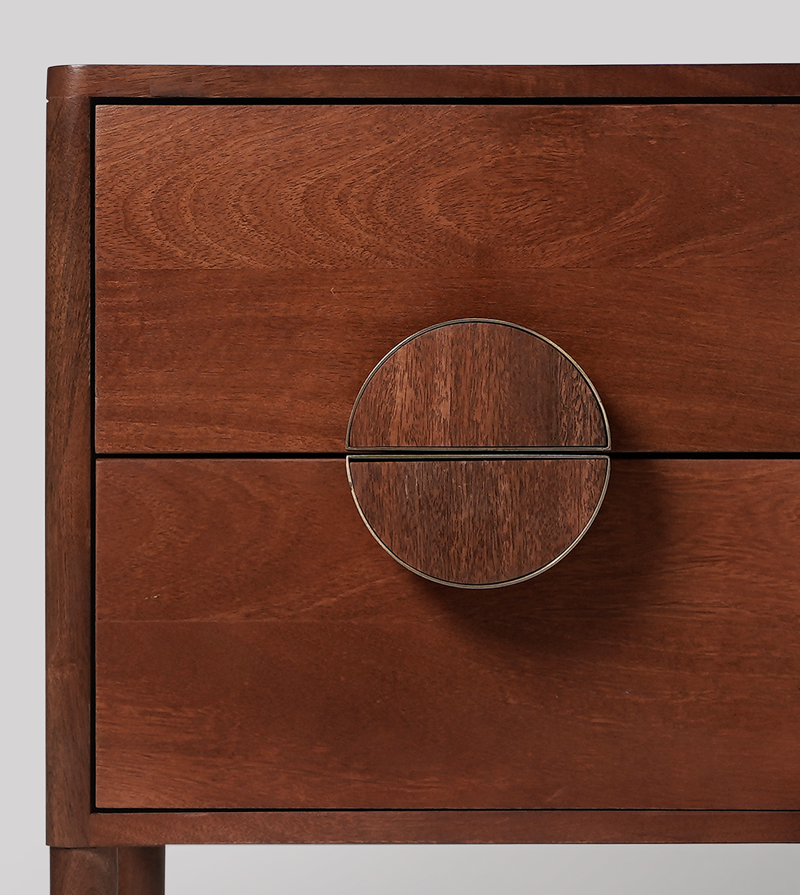 Jackson Contemporary Bedside Table in Light Brown Mango Wood & Brass ...