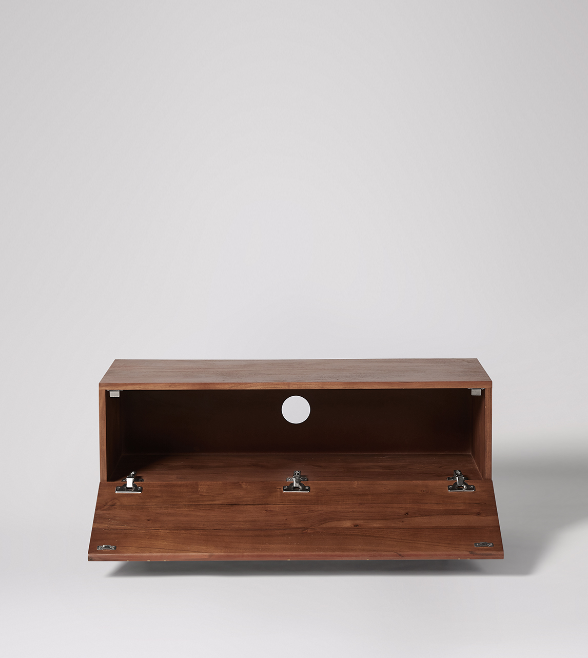 Jai TV Stand, Art Deco Style in Acacia & Brass | Swoon