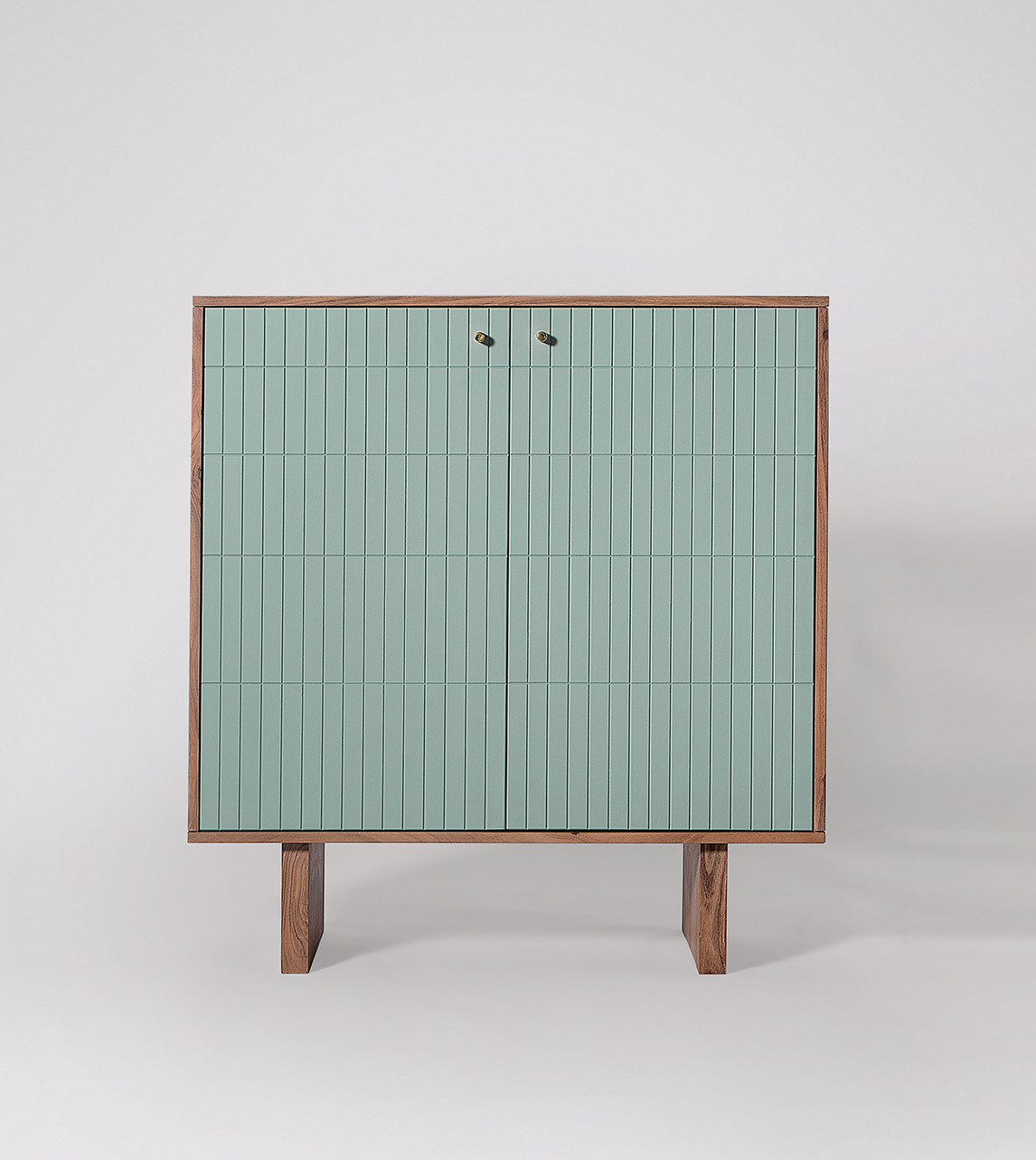 Katt Contemporary Cabinet in Silt Green & Stonewashed Acacia | Swoon