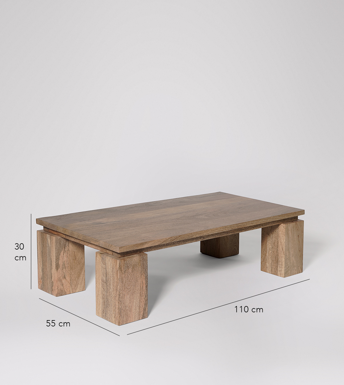 Kennet Scandi Coffee Table in Natural Oak-Stained Mango Wood | Swoon