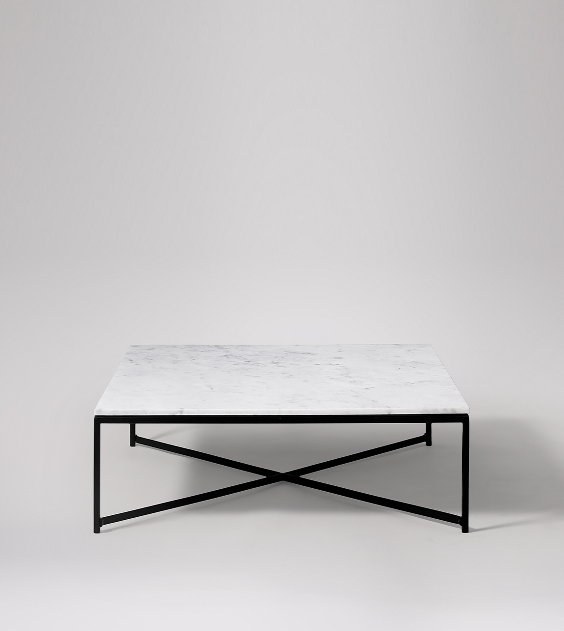 Kir Maximalist Coffee Table in White Marble & Matt Black | Swoon