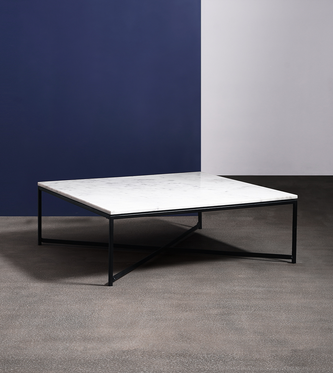 Kir Maximalist Coffee Table in White Marble & Matt Black | Swoon