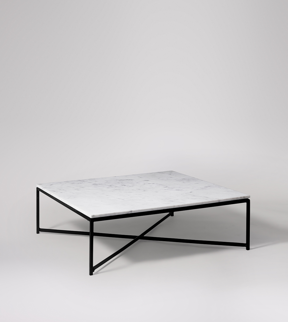 Kir Maximalist Coffee Table in White Marble & Matt Black | Swoon
