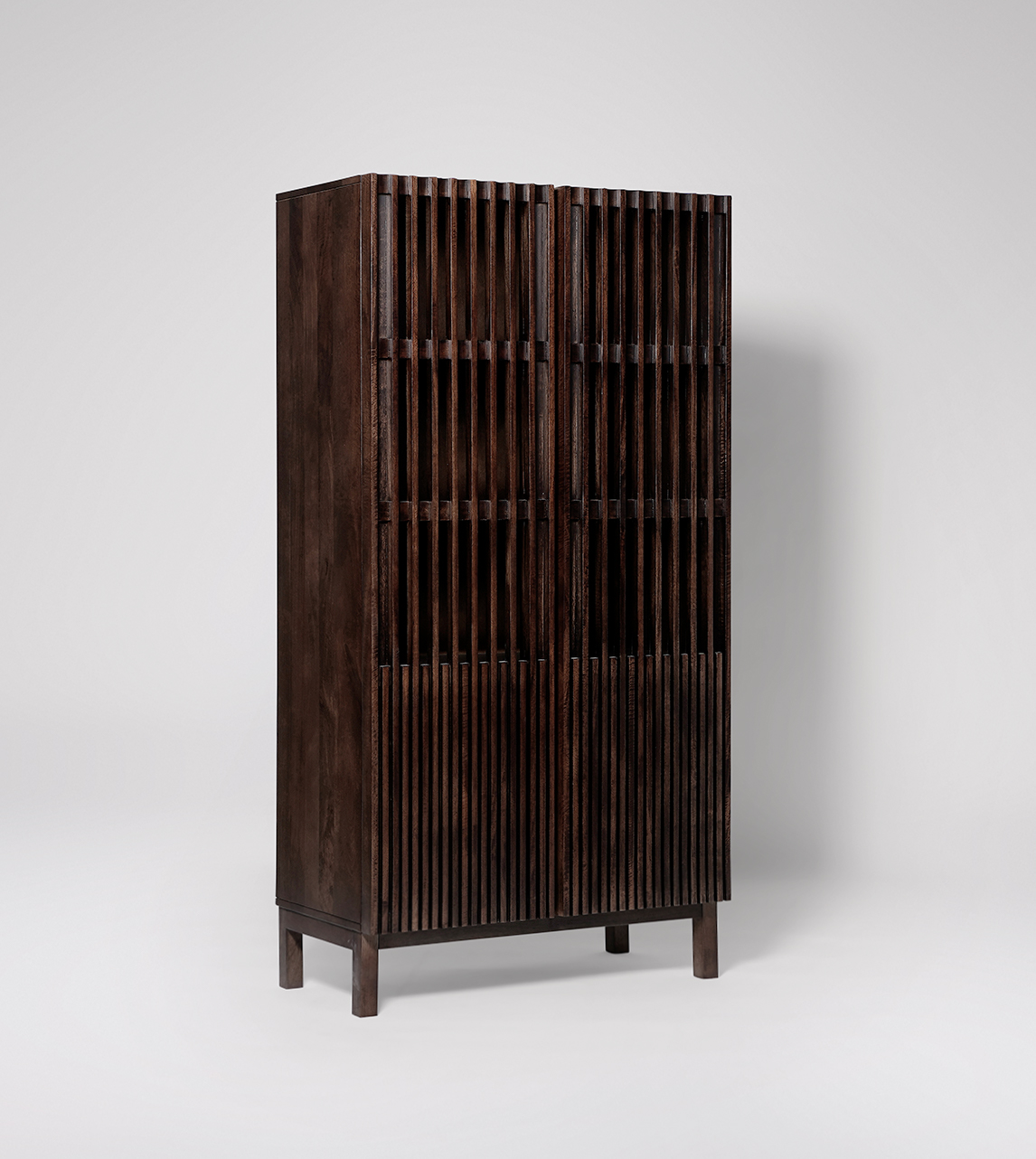 Klaus Mid Century Display Cabinet in Tobacco-stained Mango Wood | Swoon