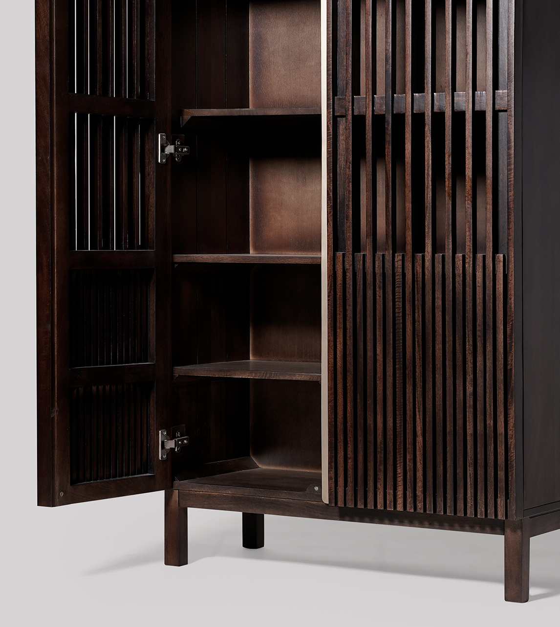Klaus Mid Century Display Cabinet in Tobacco-stained Mango Wood | Swoon