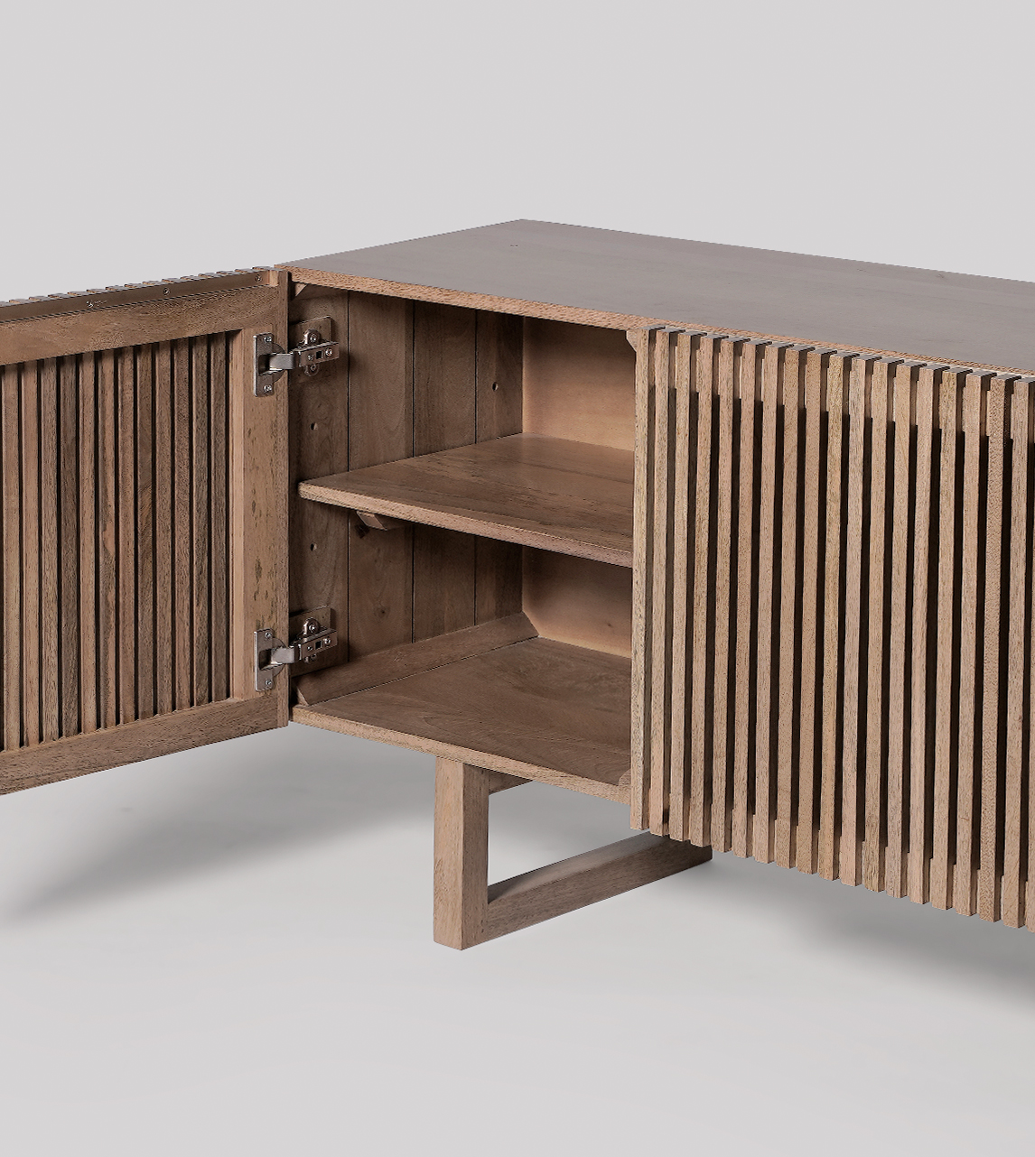Klaus Mid Century Sideboard in Natural Oak-Stained Mango Wood | Swoon