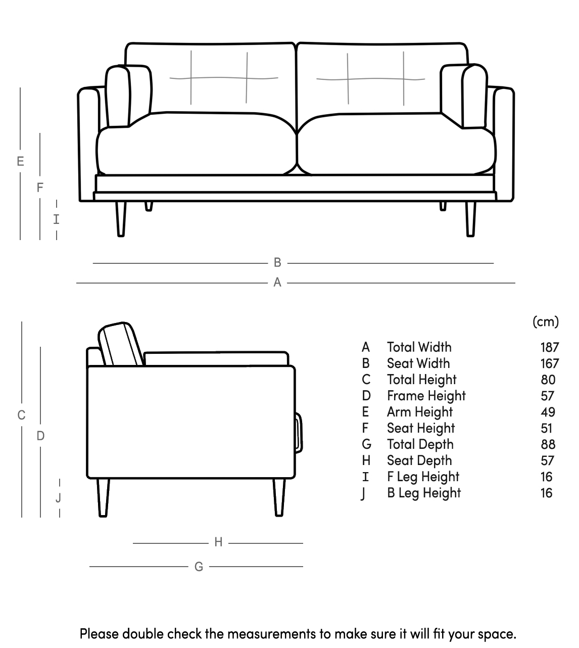 Klee Three-Seater Sofa in Airforce Easy Velvet with Dark Feet | Express ...