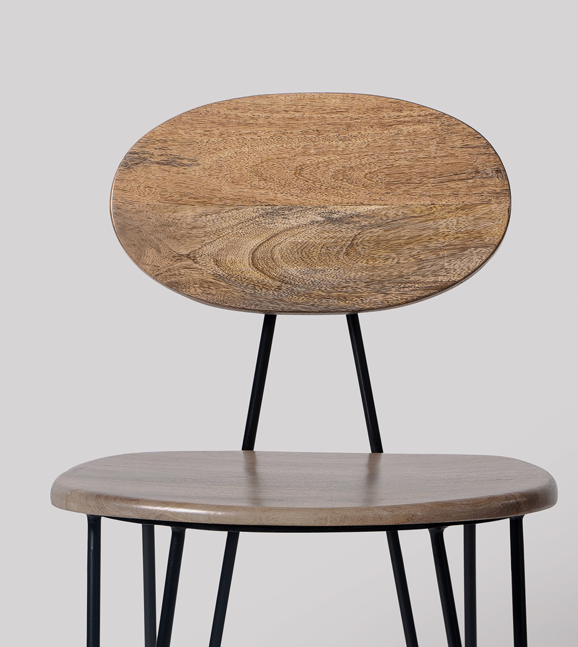 Kyoto Industrial Dining Chair, Set of Two in Natural Oak-stained Mango ...