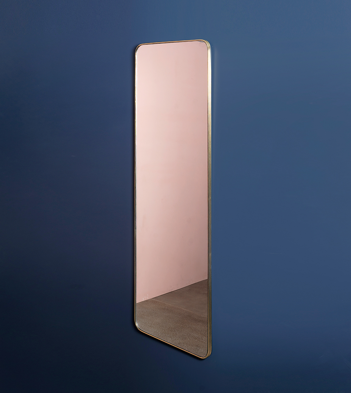 Lark Large Rectangle Mirror, Art Deco Style in Shiny Antique Brass | Swoon