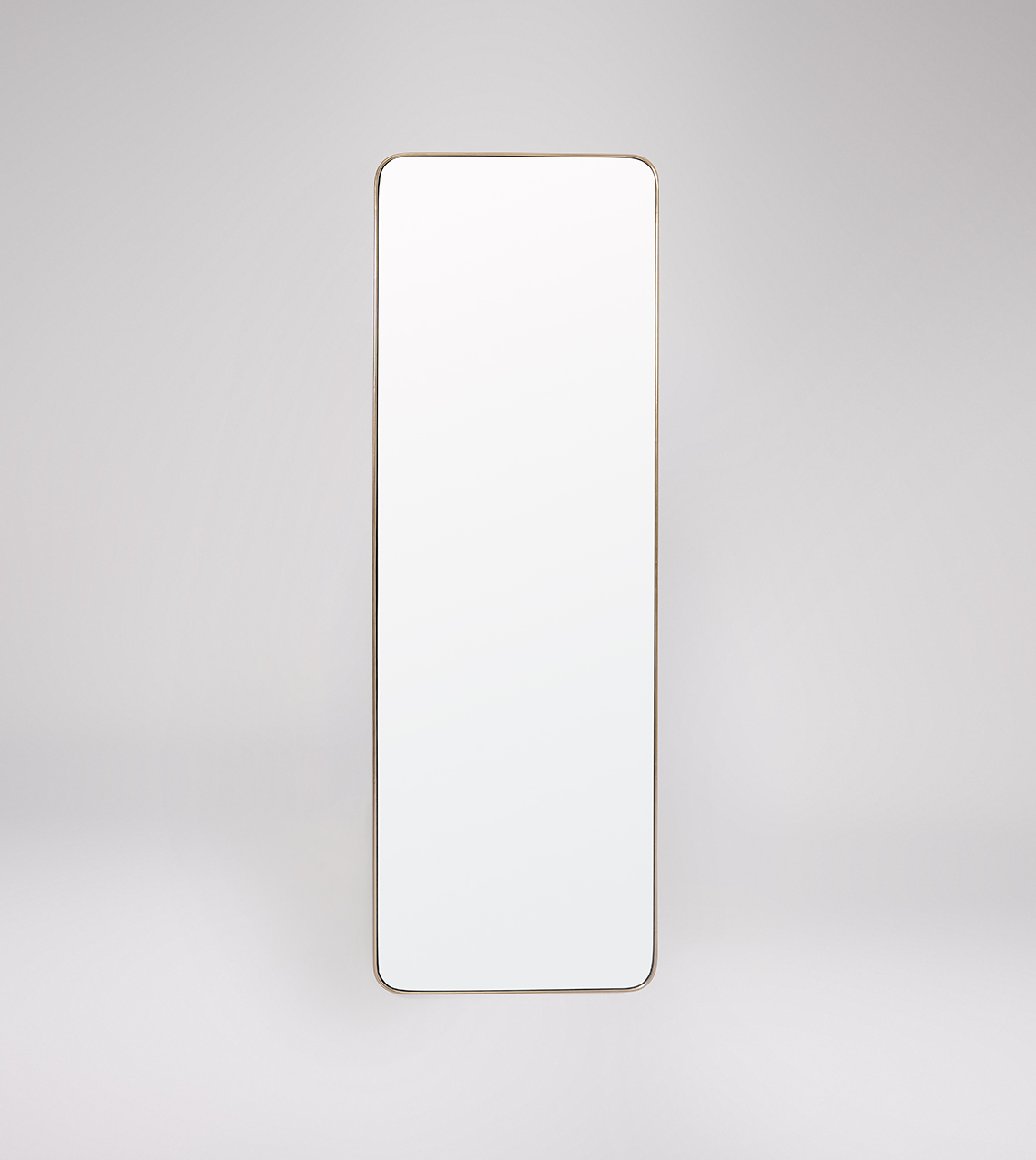 Lark Large Rectangle Mirror, Art Deco Style in Shiny Antique Brass | Swoon