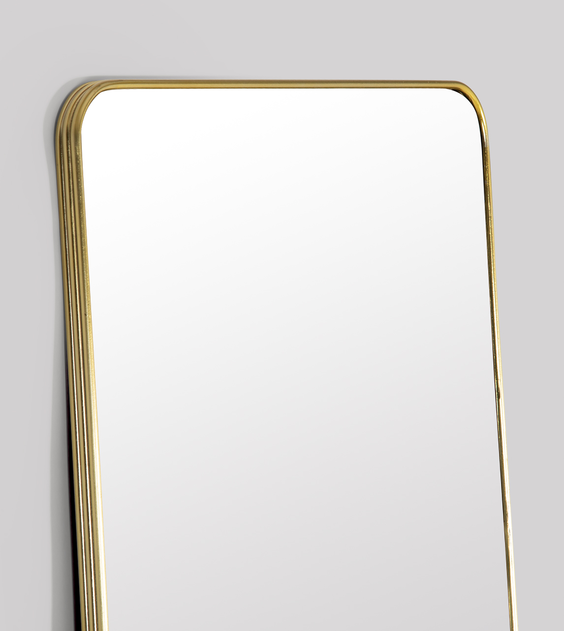 Lark Large Rectangle Mirror, Art Deco Style in Shiny Antique Brass | Swoon