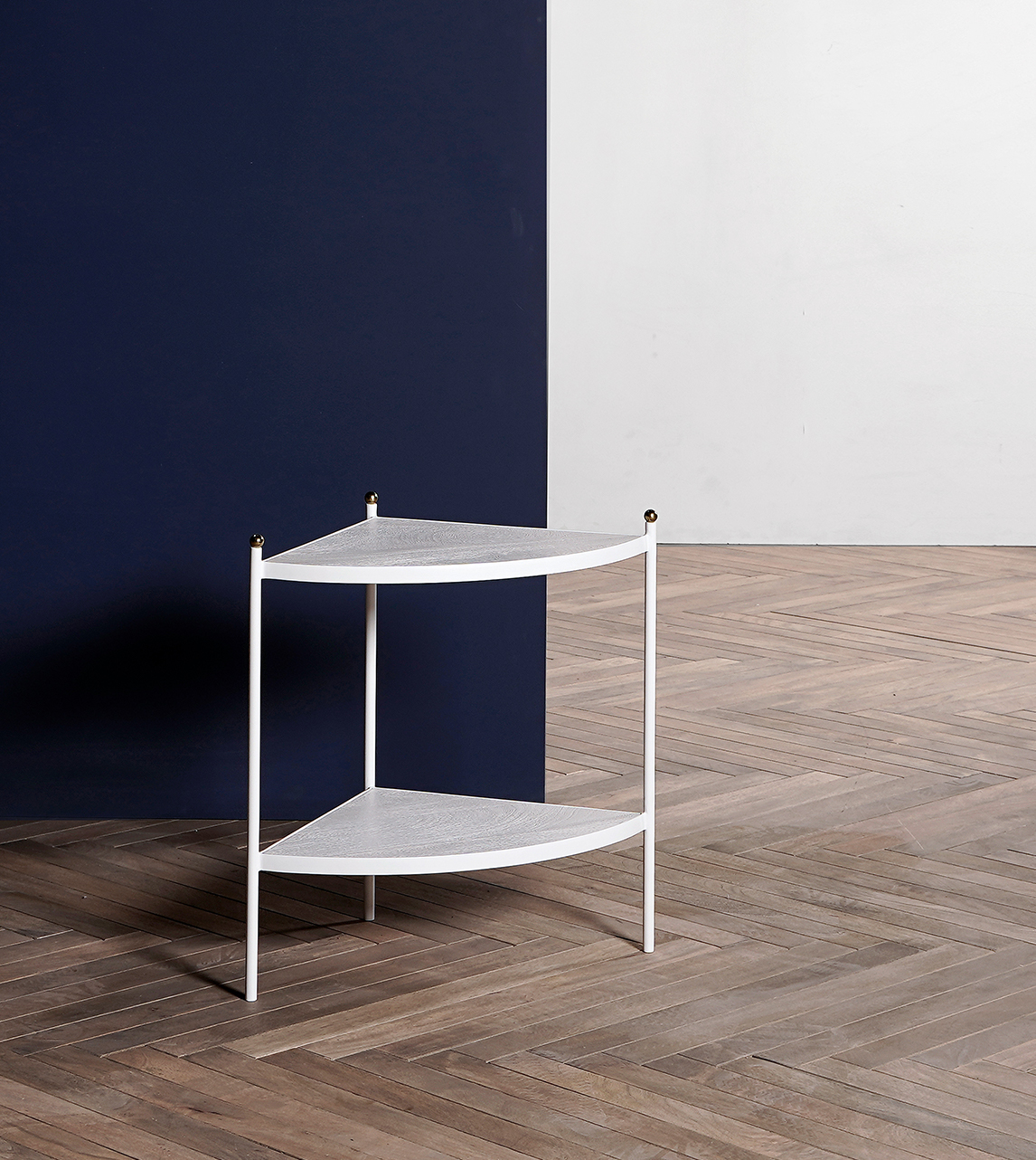 Layston Classic Corner Bedside Table in Sandblasted White Mango Wood ...