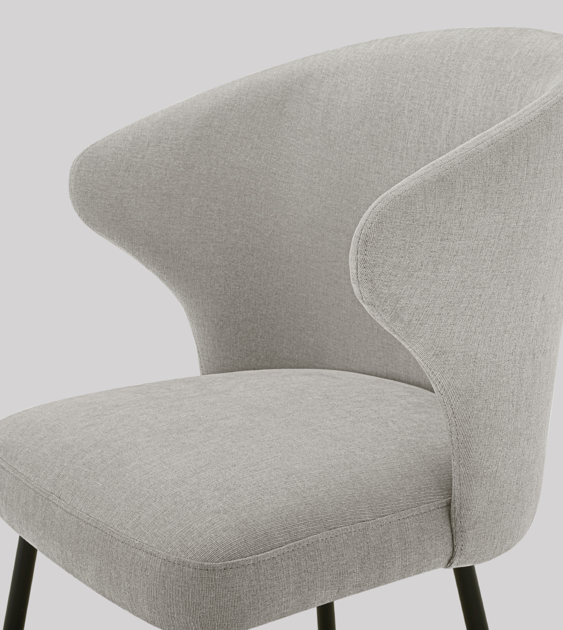 Leto Scandi Dining Chair Pair in Kit Velvet & Matt Black Steel | Swoon