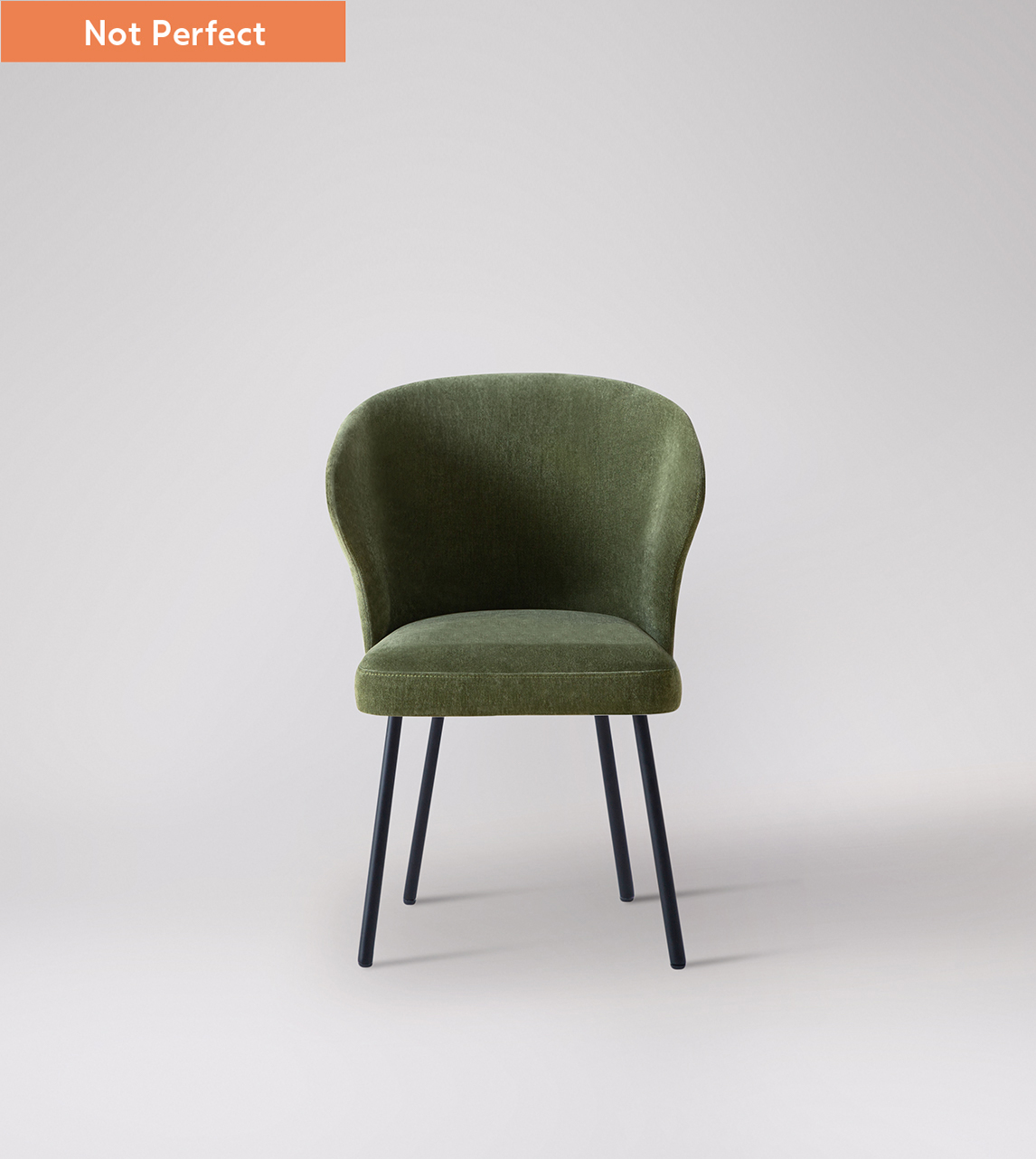 Leto Scandi Dining Chair Pair in Forester Velvet & Matt Black Steel | Swoon