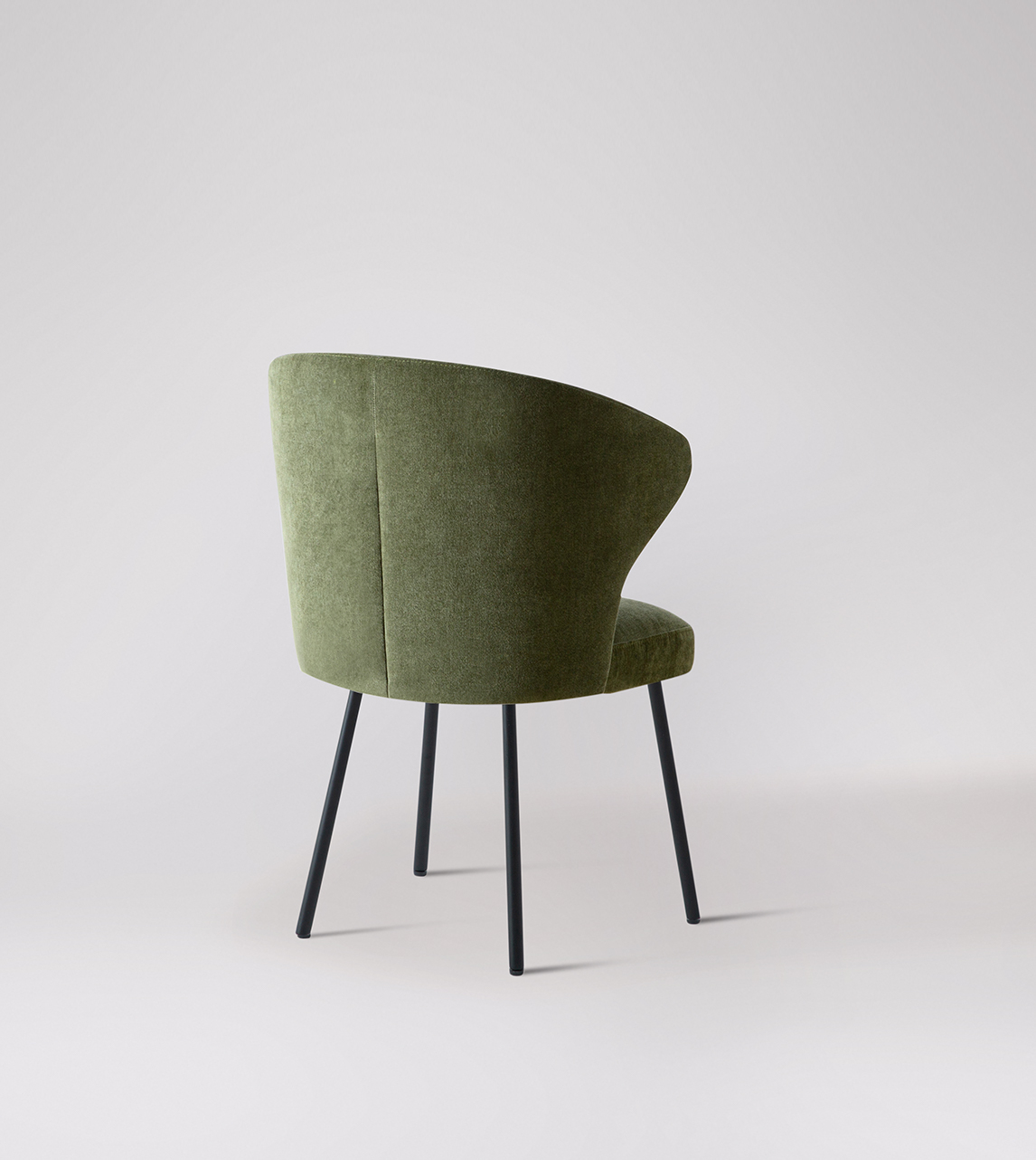 Leto Scandi Dining Chair Pair in Forester Velvet & Matt Black Steel | Swoon