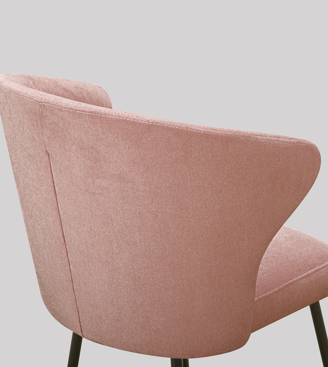 Leto Scandi Dining Chair Pair in Rose Velvet & Matt Black Steel | Swoon