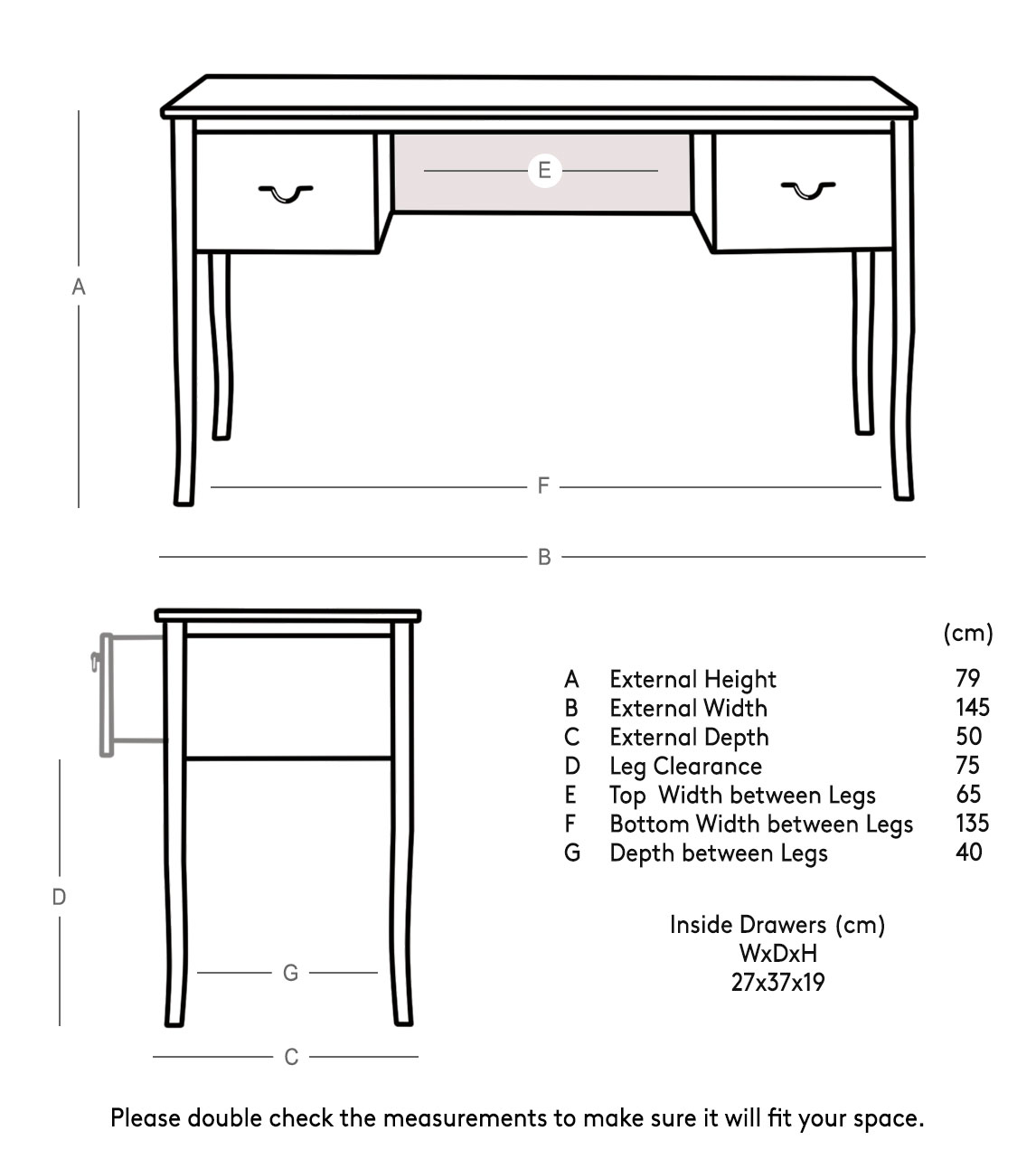 Liberte Traditional Desk in Sandblasted Grey Mango Wood, Brass & White ...