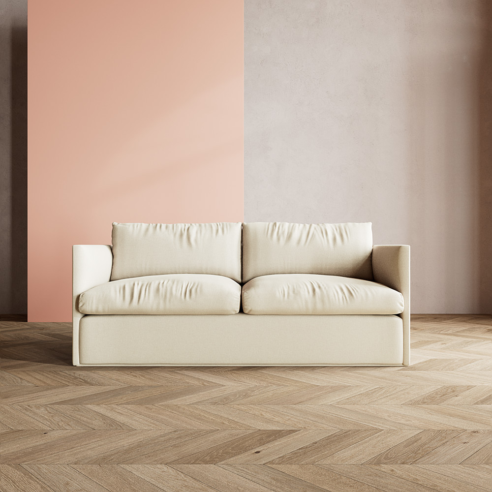 Luna Three-seater Sofa Bed in Ecru Plain | Not Perfect | Swoon