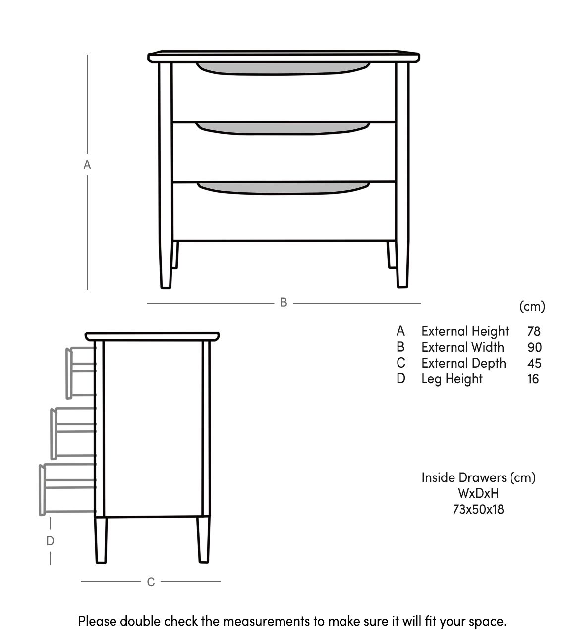 Maltby Mid Century Three-drawer Chest of Drawers in Dark Brown Acacia ...