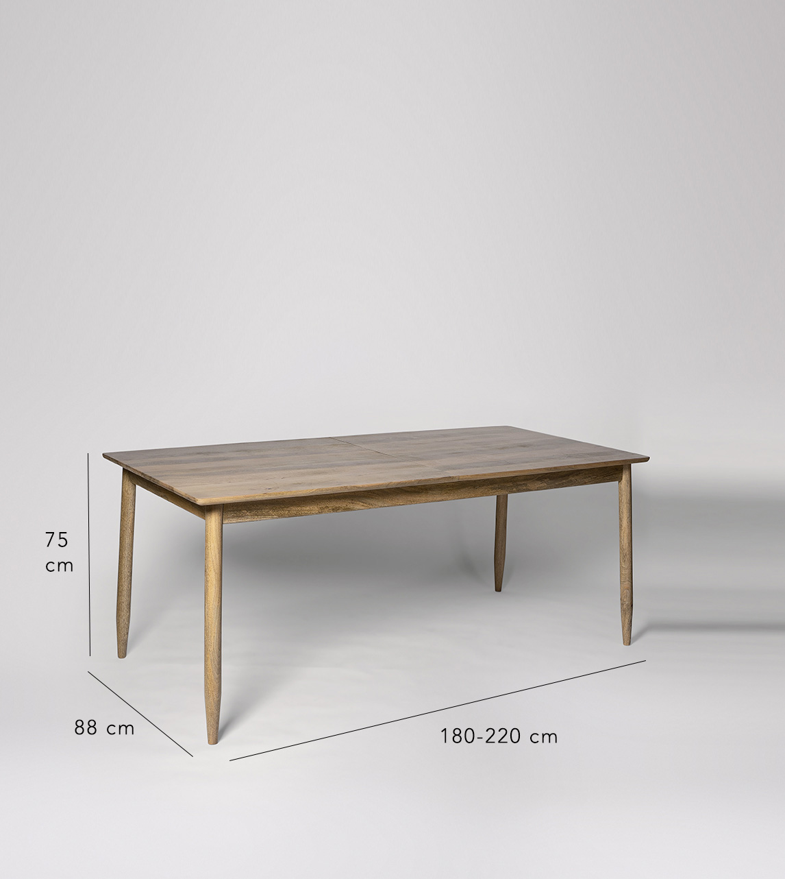 Maltby Large Extendable Dining Table, Mid-Century Style in Natural Oak ...