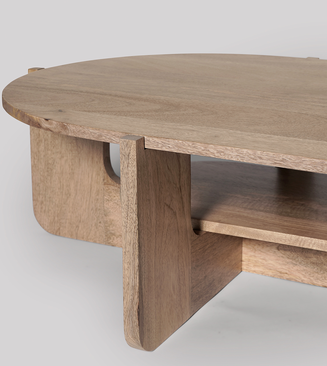 Medway Contemporary Coffee Table in Natural Oak-Stained Mango Wood | Swoon