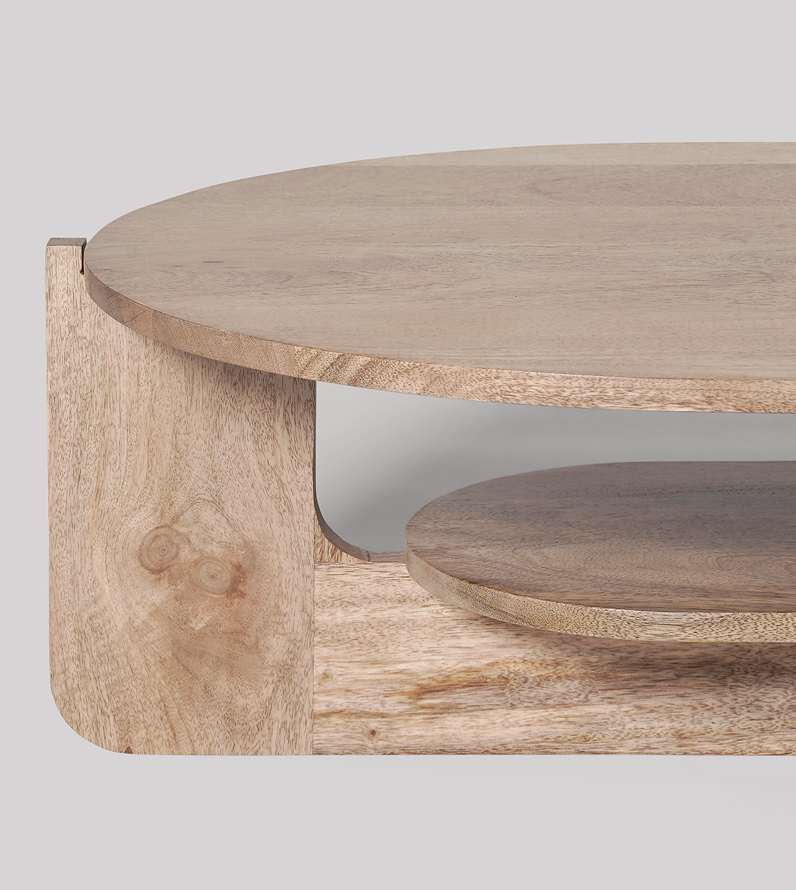 Medway Contemporary Coffee Table in Natural Oak-Stained Mango Wood | Swoon