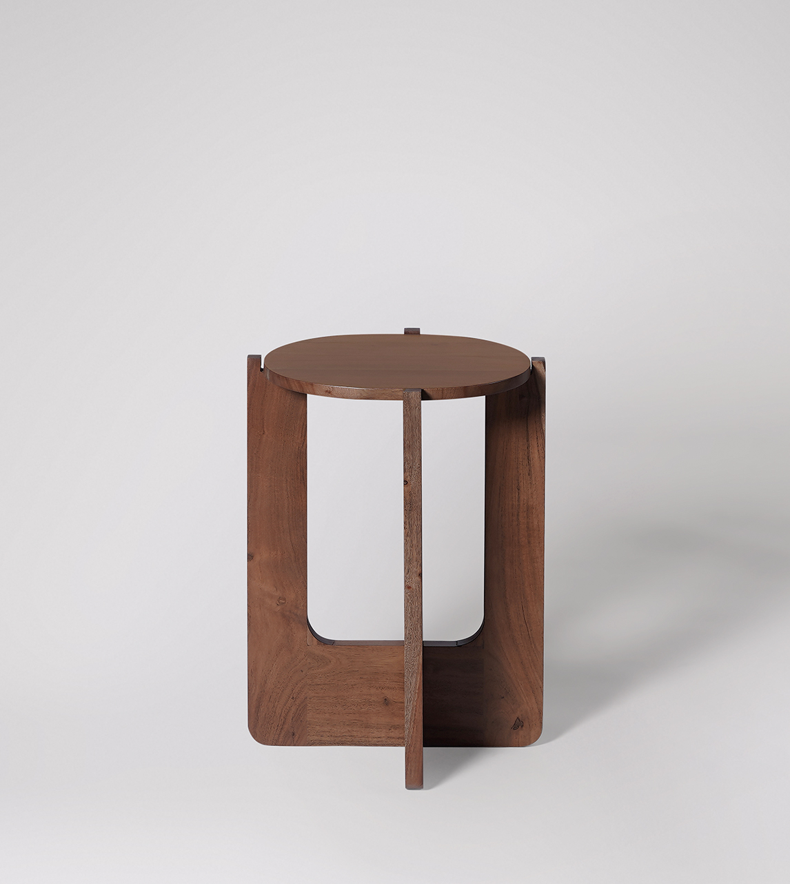 Medway Contemporary Side Table in Dark Brown Acacia | Swoon