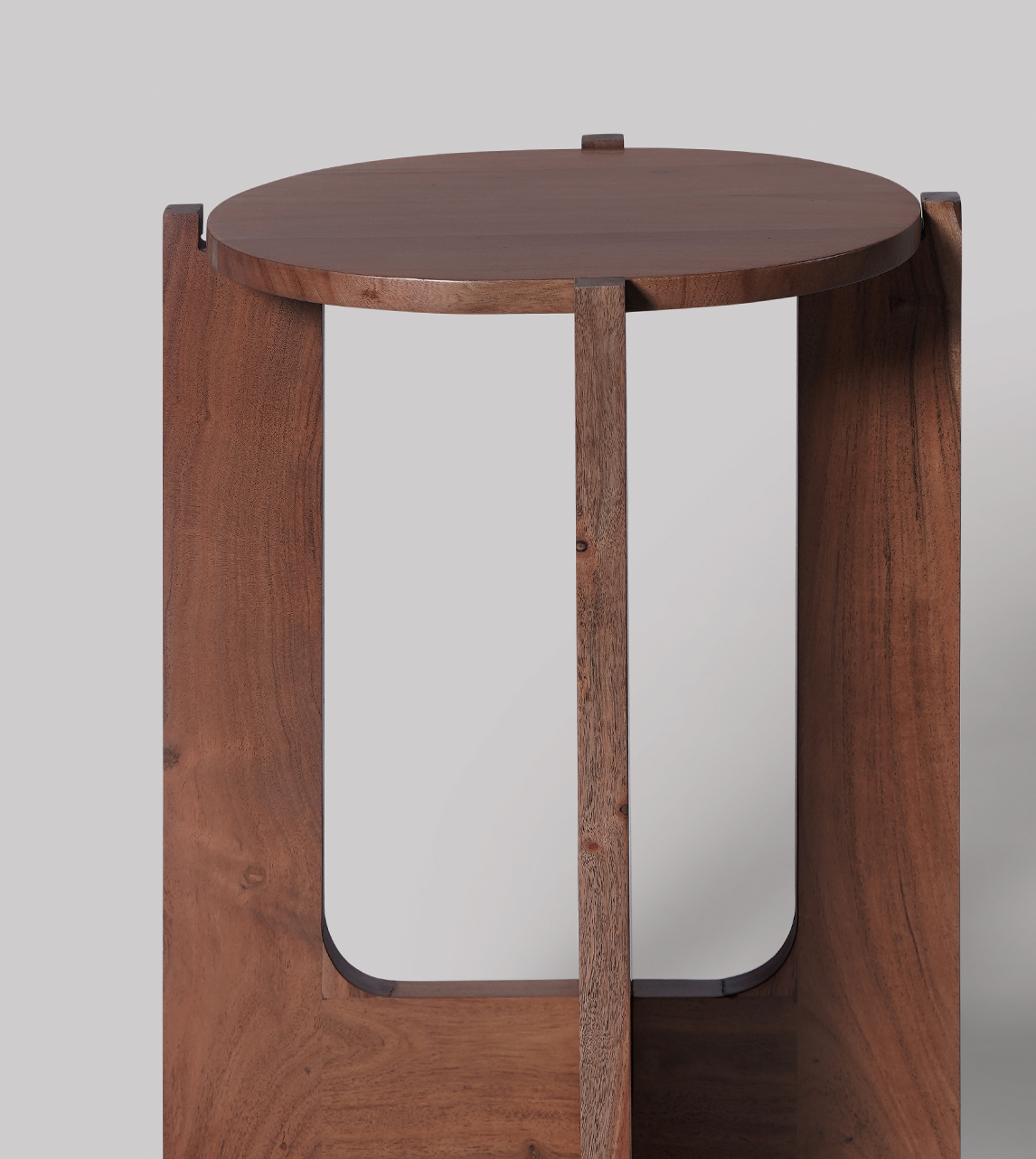 Medway Contemporary Side Table in Dark Brown Acacia | Swoon
