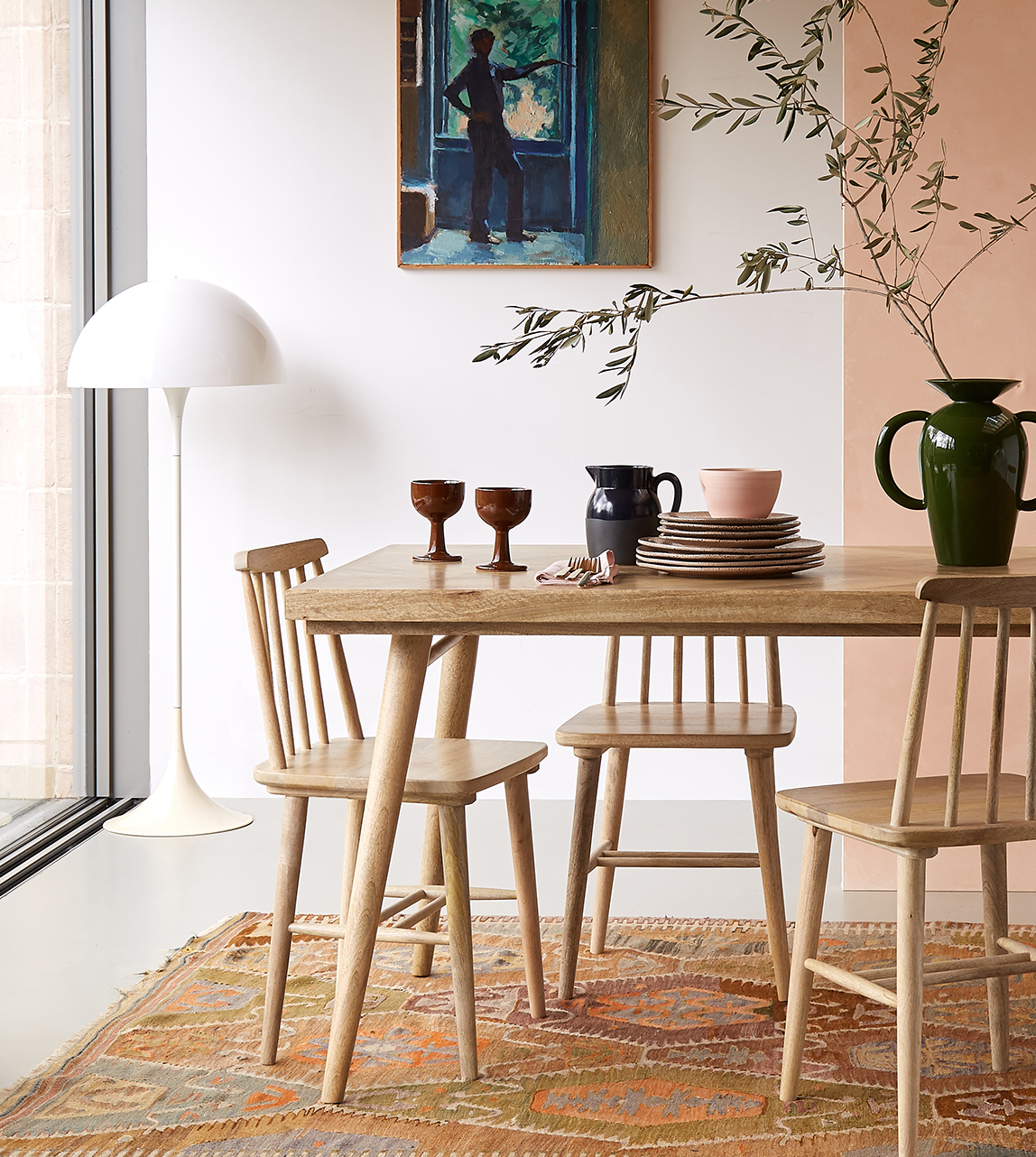 Metz Contemporary Eight-seater Dining Table in Natural Mango Wood | Swoon