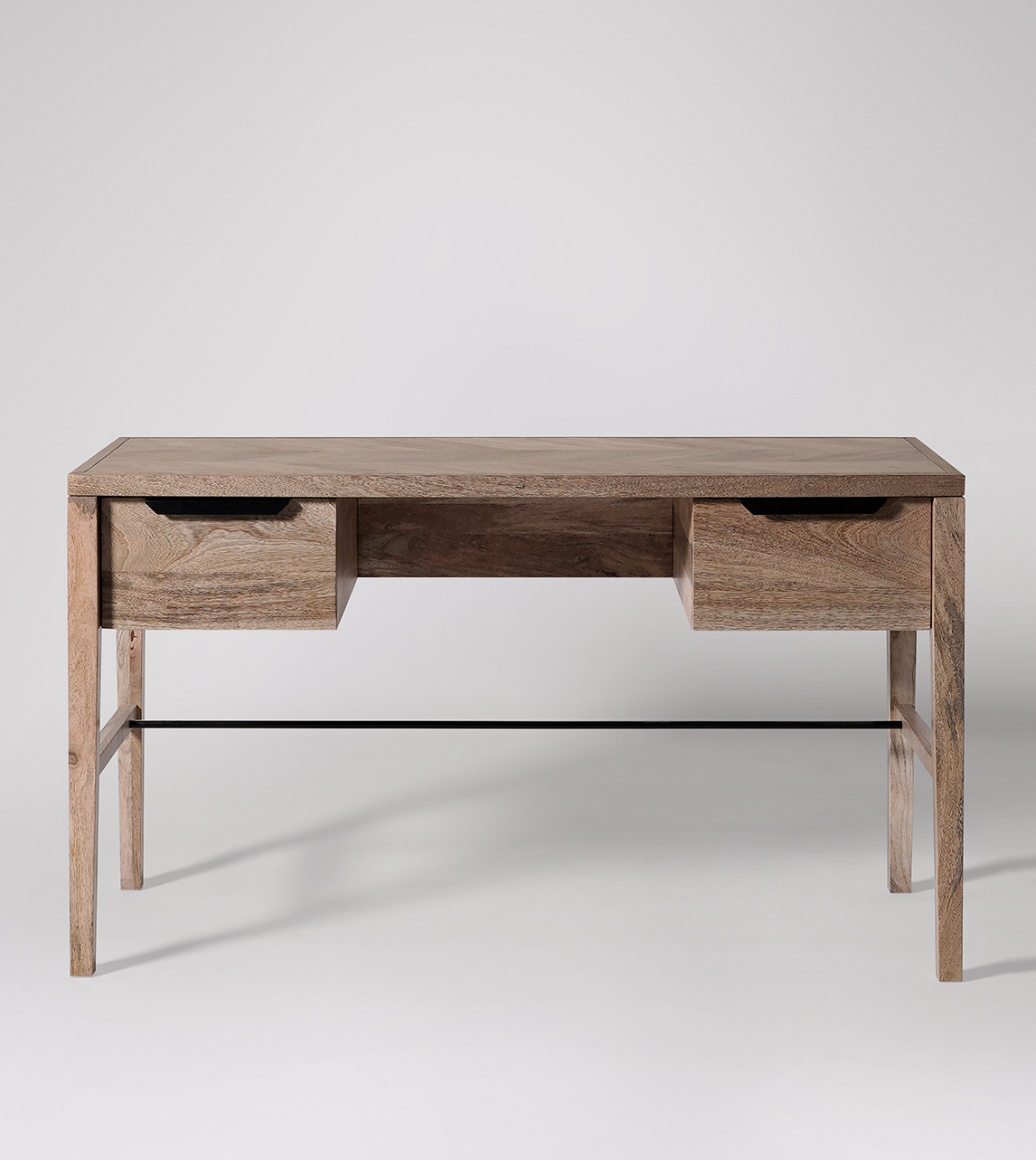 Metz Contemporary Double Pedestal Desk in Natural Mango Wood | Swoon