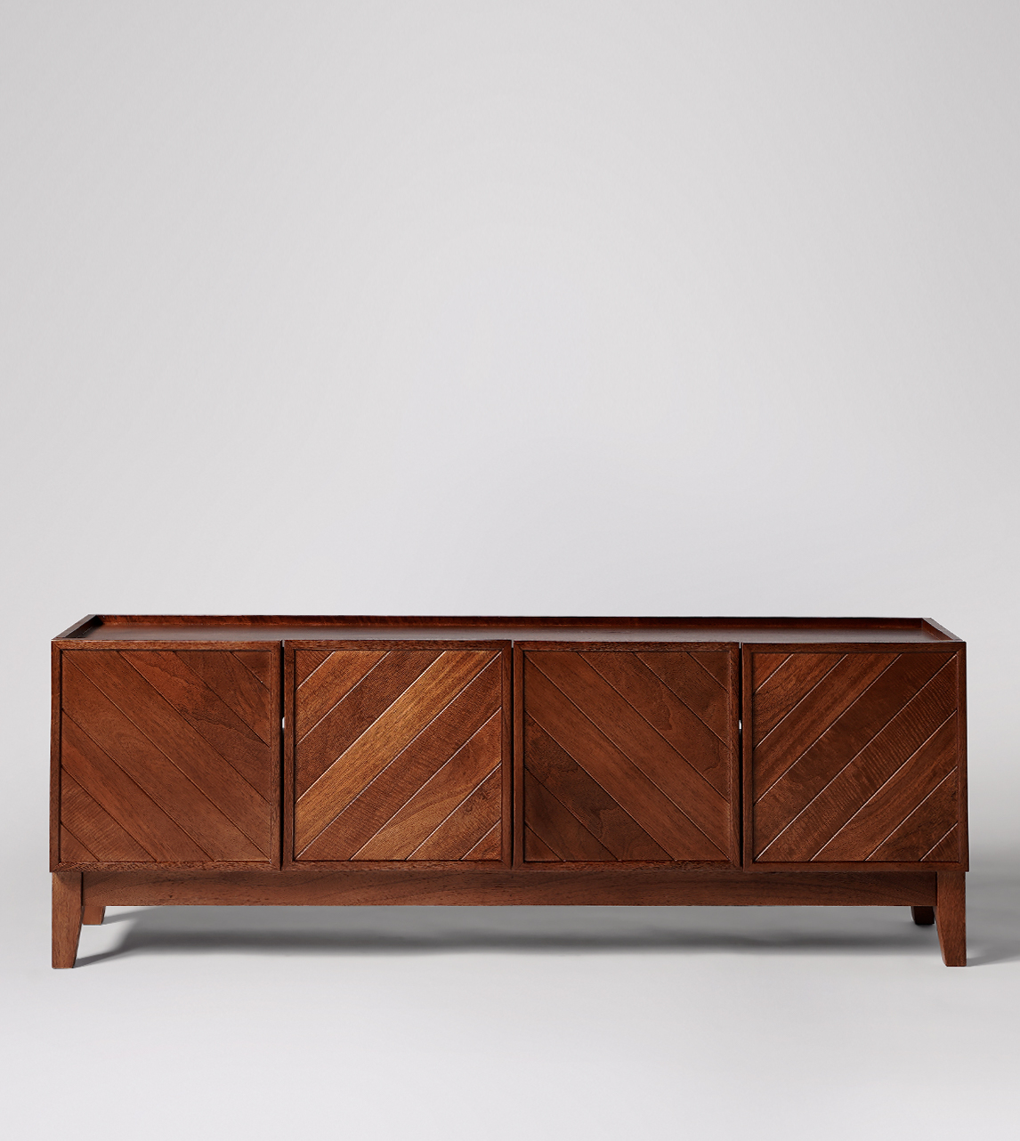 Metz Contemporary TV Stand in Light Brown Mango Wood | Swoon