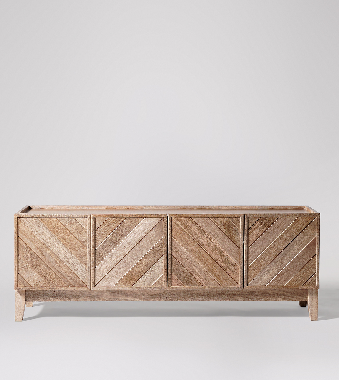 Metz Contemporary TV Stand in Natural Mango Wood | Swoon