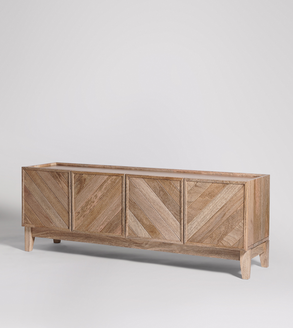 Metz Contemporary TV Stand in Natural Mango Wood | Swoon