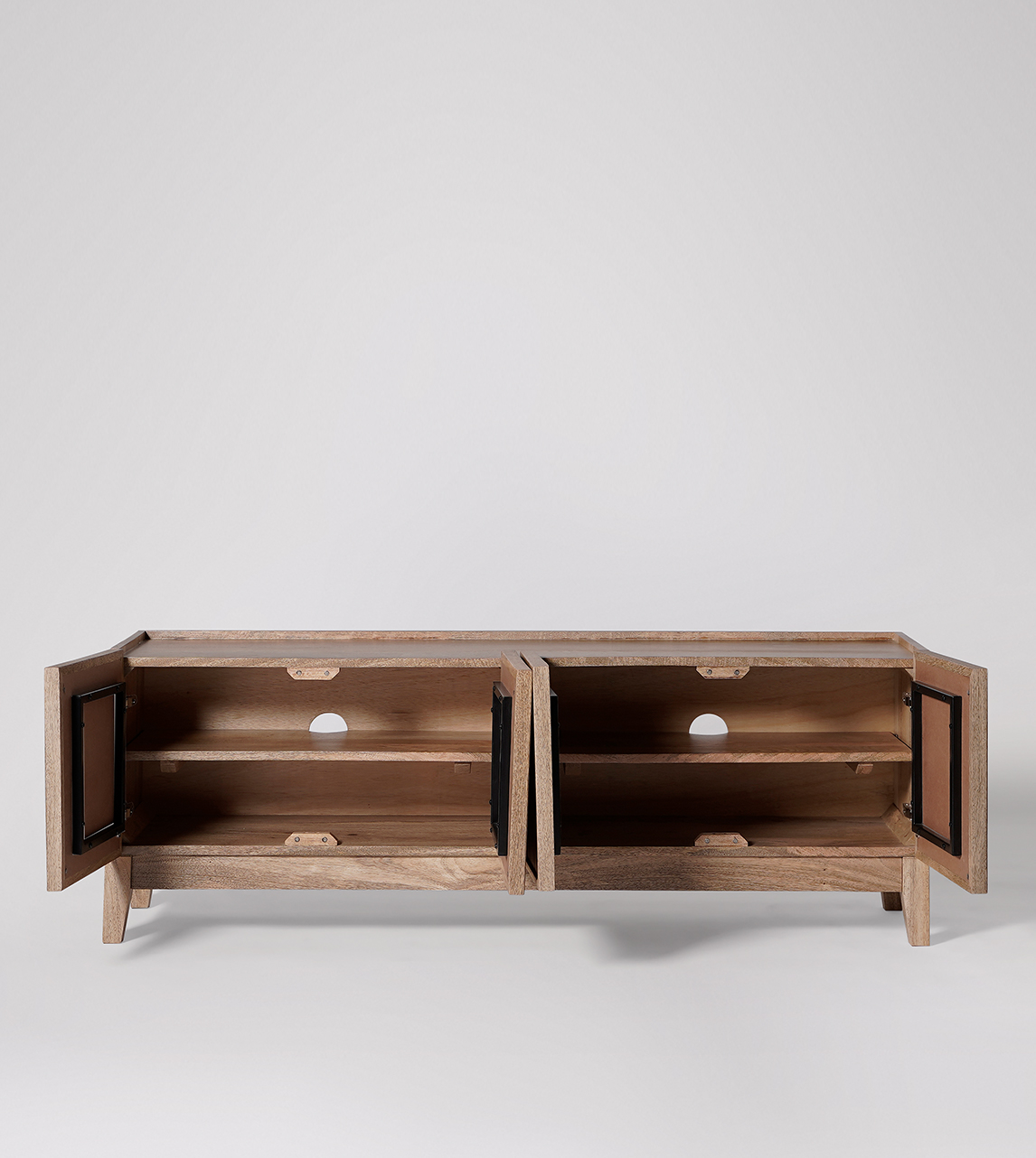 Metz Contemporary TV Stand in Natural Mango Wood | Swoon