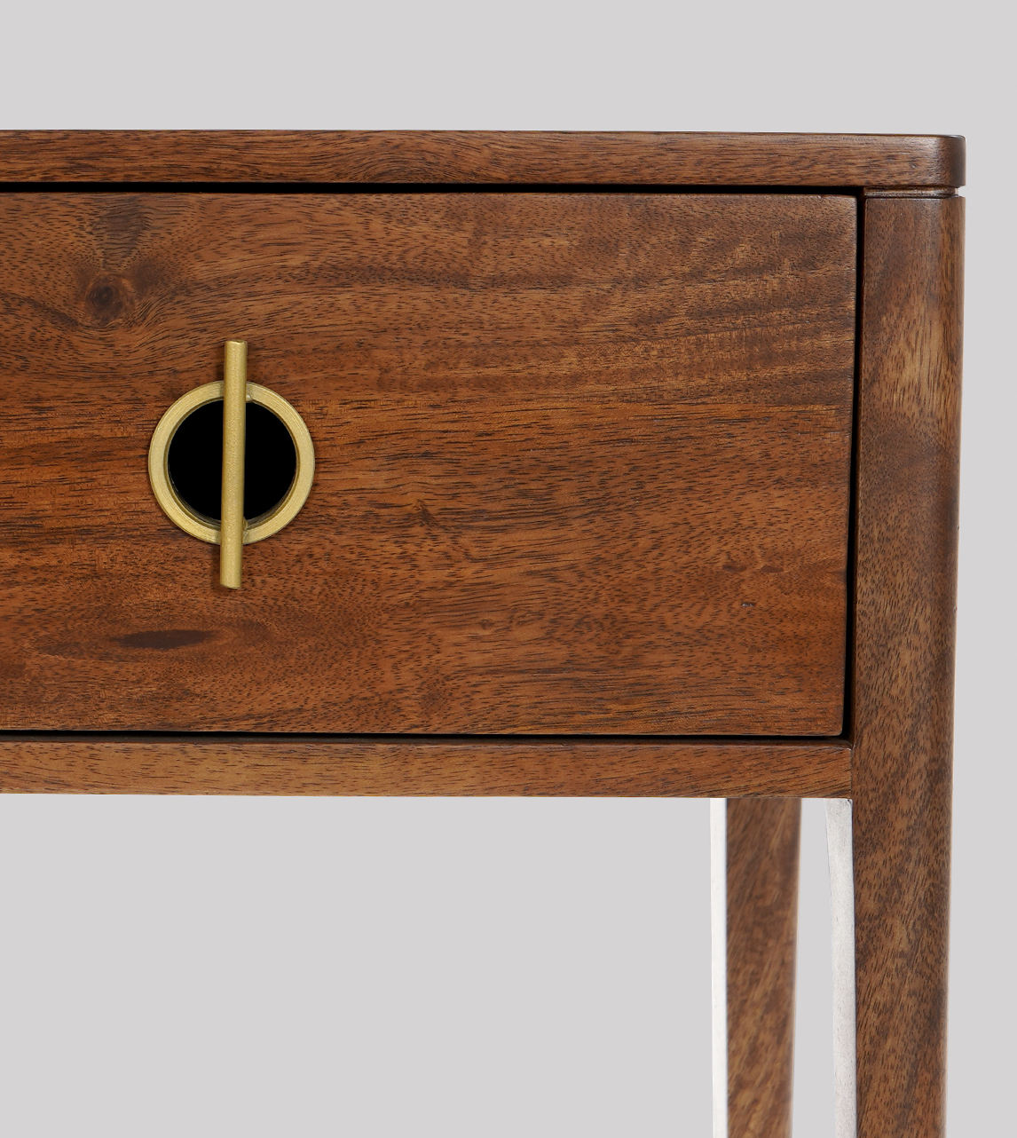 Morse Scandi One-drawer Bedside Table in Dark Brown Mango Wood | Swoon