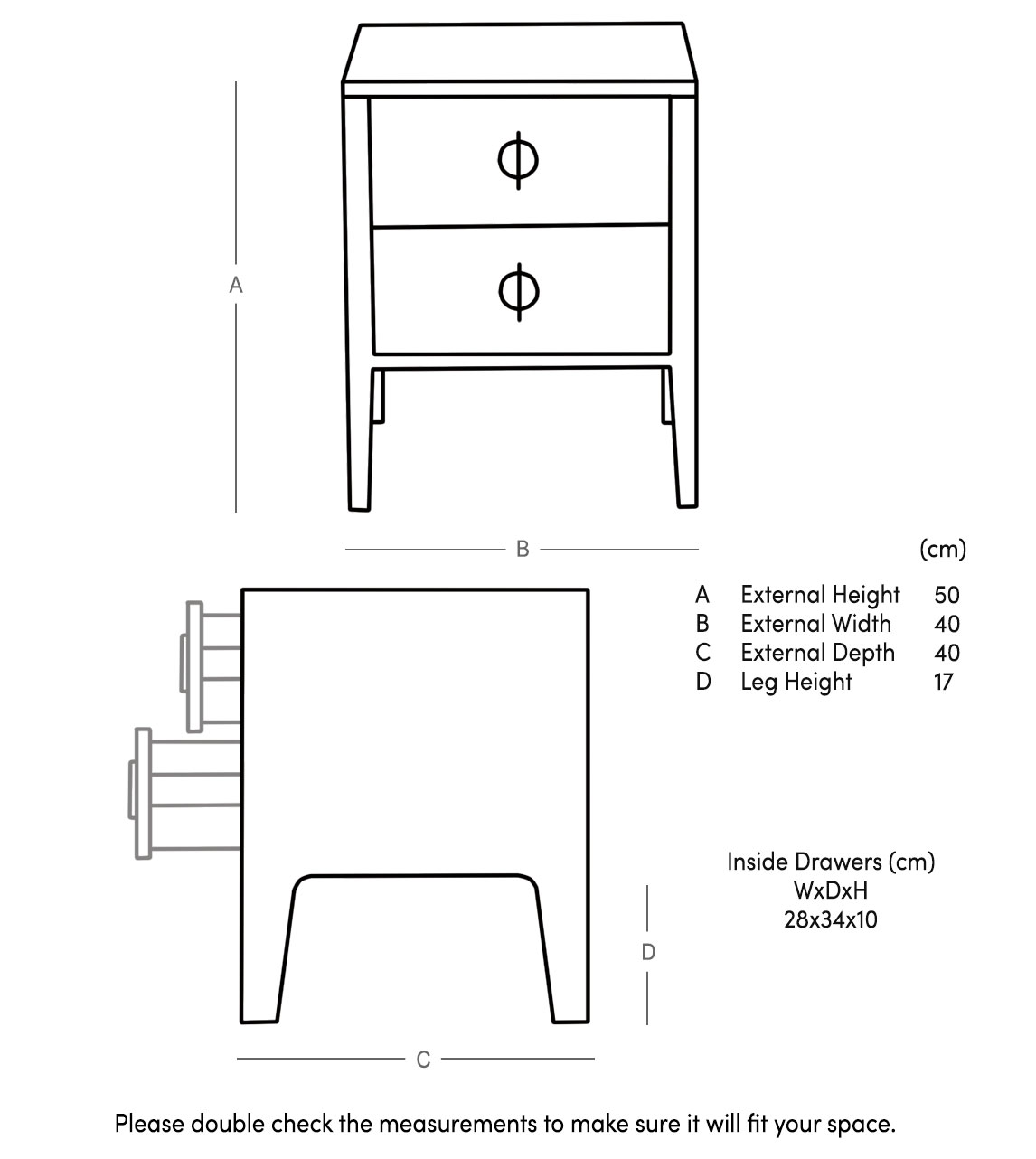 Morse Scandi Two-drawer Bedside Table in Dark Brown Mango Wood | Swoon