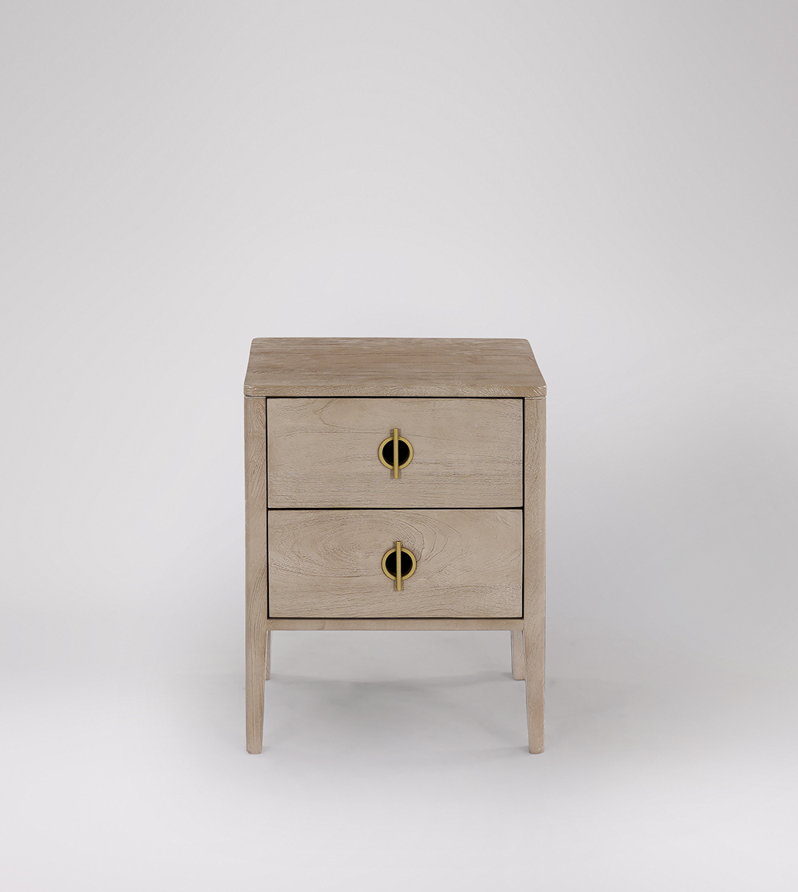 Morse Scandi Two-drawer Bedside Table in Sandblasted Grey Mango Wood ...