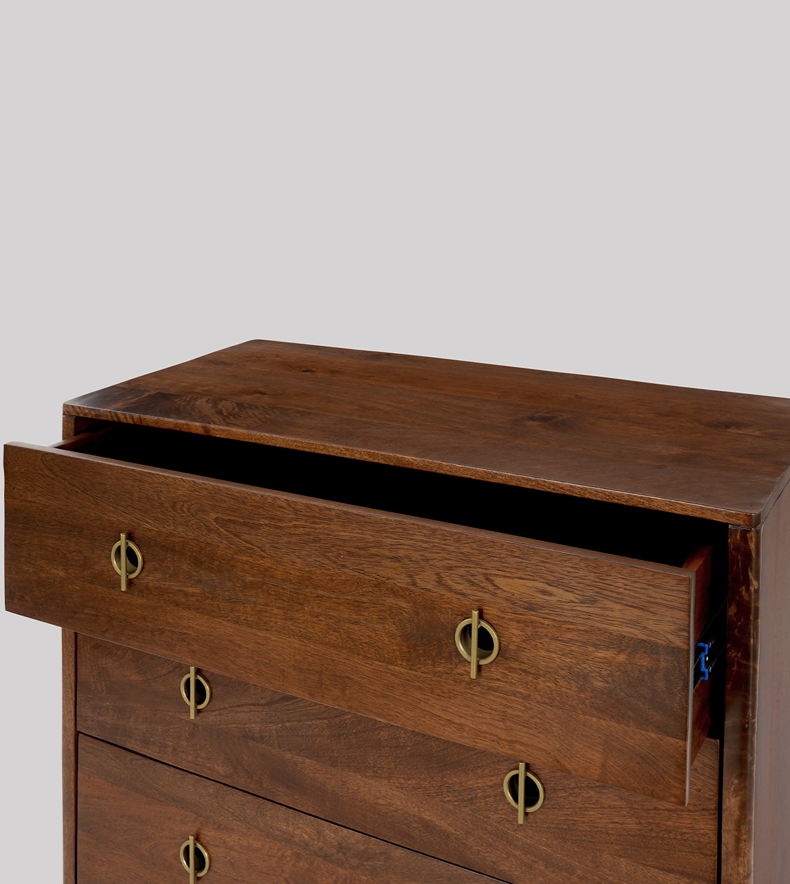 Morse Scandi Three-drawer Chest of Drawers in Dark Brown Mango Wood | Swoon