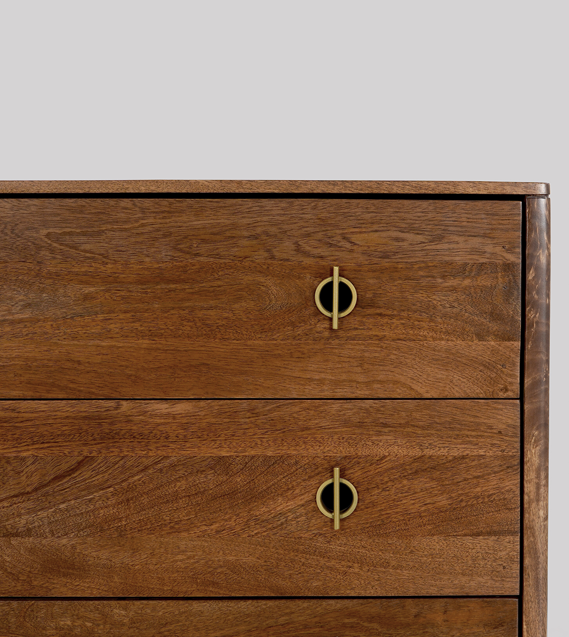 Morse Scandi Three-drawer Chest of Drawers in Dark Brown Mango Wood | Swoon