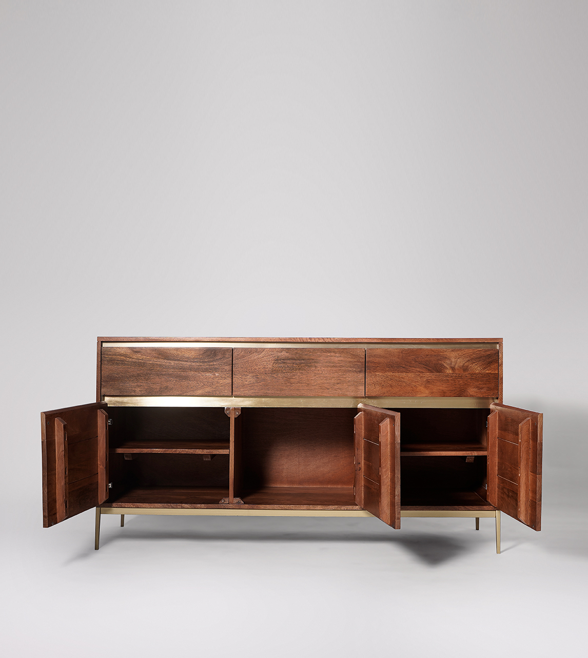 Mosby Contemporary Sideboard in Light Brown Mango Wood | Swoon
