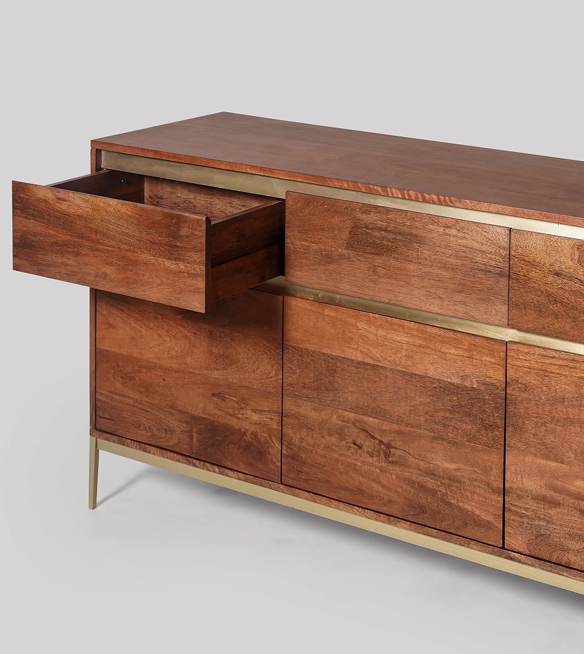 Mosby Contemporary Sideboard in Light Brown Mango Wood | Swoon