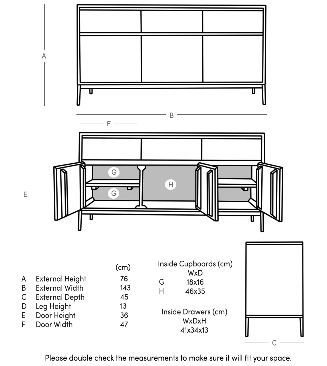 Mosby Contemporary Sideboard in Natural Oak-Stained Mango Wood | Swoon