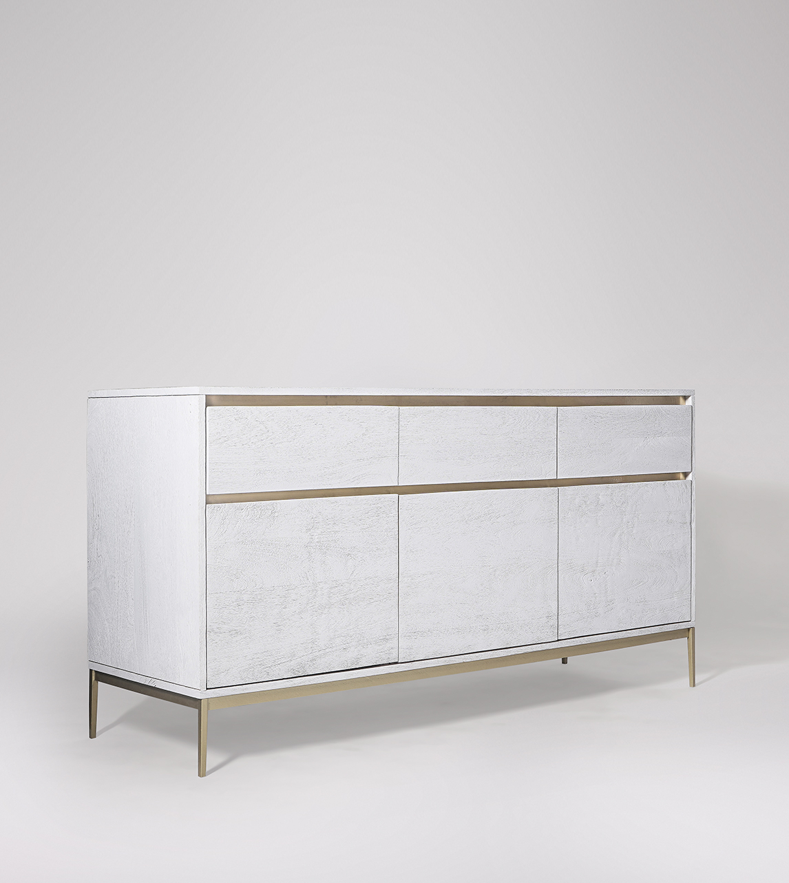 Mosby Contemporary Sideboard in Sandblasted White Mango Wood | Swoon